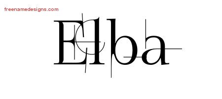 Decorated Name Tattoo Designs Elba Free - Free Name Designs