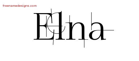 Decorated Name Tattoo Designs Elna Free - Free Name Designs