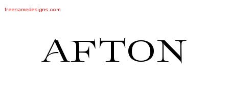 Flourishes Name Tattoo Designs Afton Printable - Free Name Designs