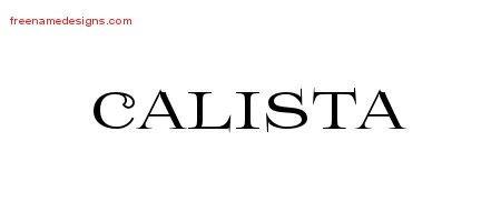 Flourishes Name Tattoo Designs Calista Printable - Free Name Designs