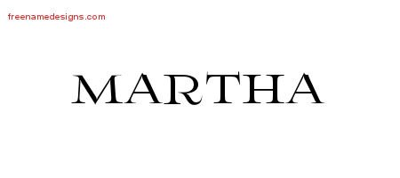 Flourishes Name Tattoo Designs Martha Printable - Free Name Designs