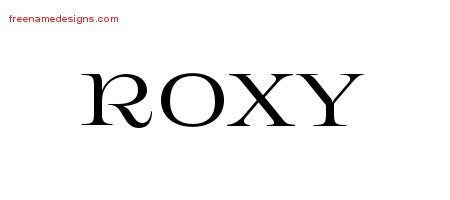Flourishes Name Tattoo Designs Roxy Printable - Free Name Designs