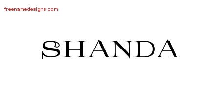 Flourishes Name Tattoo Designs Shanda Printable - Free Name Designs