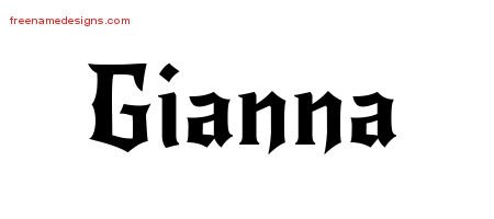 Gothic Name Tattoo Designs Gianna Free Graphic - Free Name Designs