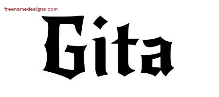 Gothic Name Tattoo Designs Gita Free Graphic - Free Name Designs