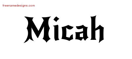 Gothic Name Tattoo Designs Micah Free Graphic - Free Name Designs