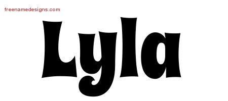 Groovy Name Tattoo Designs Lyla Free Lettering - Free Name Designs