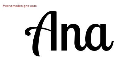 Handwritten Name Tattoo Designs Ana Free Download - Free Name Designs