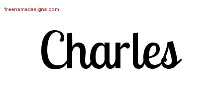 Handwritten Name Tattoo Designs Charles Free Download - Free Name Designs