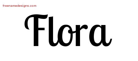 Handwritten Name Tattoo Designs Flora Free Download - Free Name Designs
