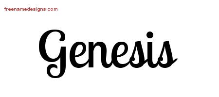 Handwritten Name Tattoo Designs Genesis Free Download - Free Name Designs