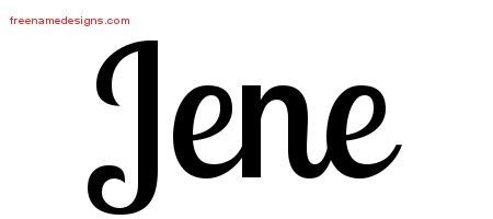 Handwritten Name Tattoo Designs Jene Free Download - Free Name Designs