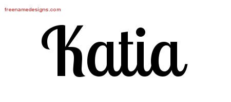 Handwritten Name Tattoo Designs Katia Free Download - Free Name Designs