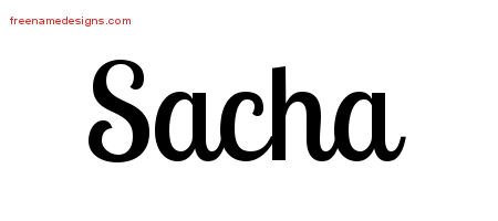 Handwritten Name Tattoo Designs Sacha Free Download - Free Name Designs