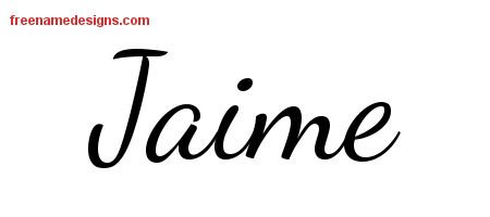 Lively Script Name Tattoo Designs Jaime Free Printout - Free Name Designs