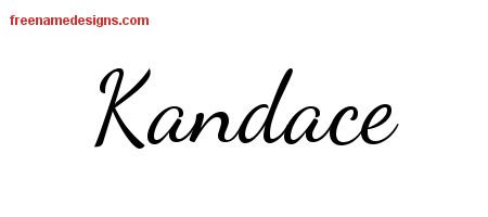 Lively Script Name Tattoo Designs Kandace Free Printout - Free Name Designs