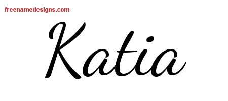 Lively Script Name Tattoo Designs Katia Free Printout - Free Name Designs