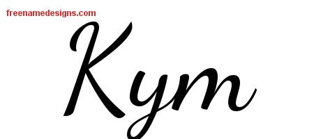 Lively Script Name Tattoo Designs Kym Free Printout - Free Name Designs