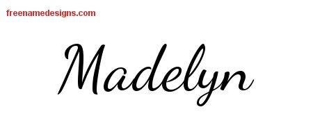 Lively Script Name Tattoo Designs Madelyn Free Printout - Free Name Designs