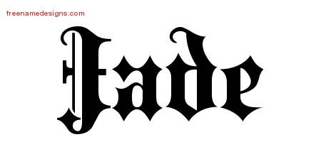 Old English Name Tattoo Designs Jade Free - Free Name Designs