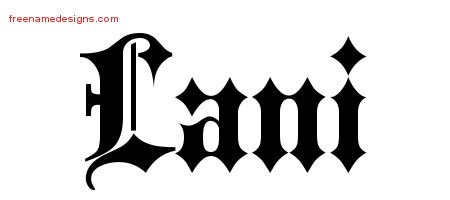 Old English Name Tattoo Designs Lani Free - Free Name Designs
