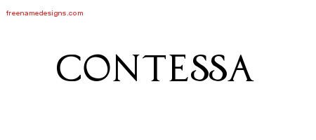 Regal Victorian Name Tattoo Designs Contessa Graphic Download - Free ...