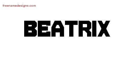 Titling Name Tattoo Designs Beatrix Free Printout - Free Name Designs