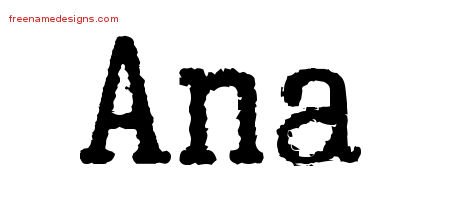 Typewriter Name Tattoo Designs Ana Free Download - Free Name Designs