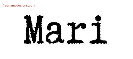 Typewriter Name Tattoo Designs Mari Free Download - Free Name Designs