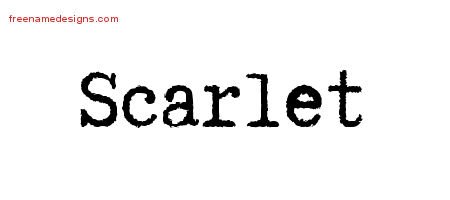 Typewriter Name Tattoo Designs Scarlet Free Download - Free Name Designs