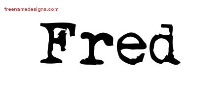 Vintage Writer Name Tattoo Designs Fred Free Lettering - Free Name Designs