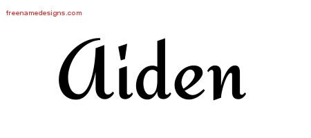 Calligraphic Stylish Name Tattoo Designs Aiden Free Graphic - Free Name ...
