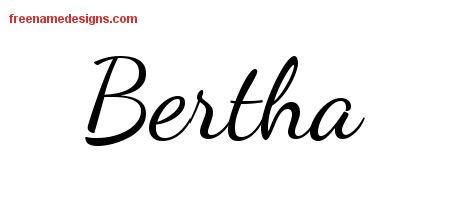Lively Script Name Tattoo Designs Bertha Free Printout - Free Name Designs
