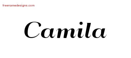 Art Deco Name Tattoo Designs Camila Printable - Free Name Designs