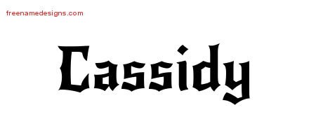 Gothic Name Tattoo Designs Cassidy Free Graphic - Free Name Designs