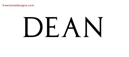 Regal Victorian Name Tattoo Designs Dean Printable - Free Name Designs