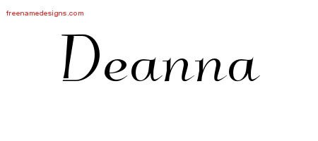 Elegant Name Tattoo Designs Deanna Free Graphic - Free Name Designs