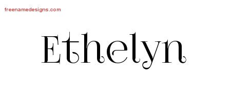 Vintage Name Tattoo Designs Ethelyn Free Download - Free Name Designs