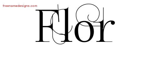 Decorated Name Tattoo Designs Flor Free - Free Name Designs