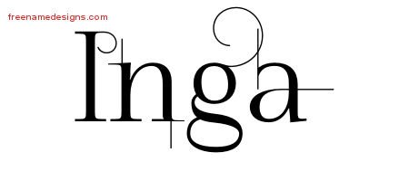 Decorated Name Tattoo Designs Inga Free - Free Name Designs