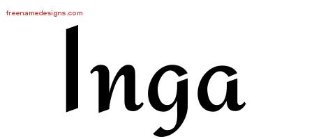 Calligraphic Stylish Name Tattoo Designs Inga Download Free - Free Name ...