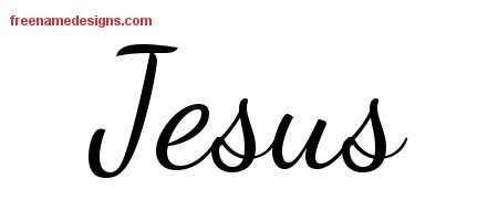 Jesus Name Written In Cursive Letters