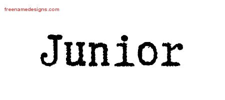 Typewriter Name Tattoo Designs Junior Free Printout - Free Name Designs