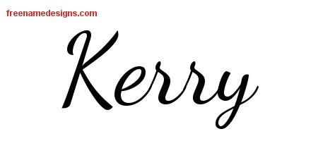 Lively Script Name Tattoo Designs Kerry Free Printout - Free Name Designs