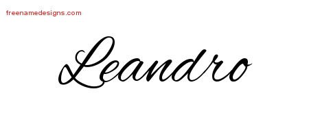 Cursive Name Tattoo Designs Leandro Free Graphic - Free Name Designs