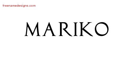 Regal Victorian Name Tattoo Designs Mariko Graphic Download - Free Name ...