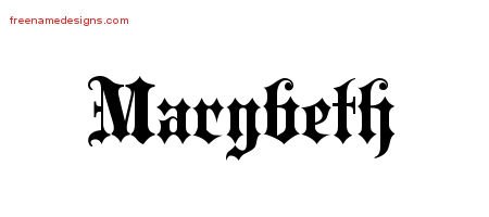 Old English Name Tattoo Designs Marybeth Free - Free Name Designs