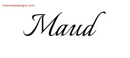 Calligraphic Name Tattoo Designs Maud Download Free - Free Name Designs