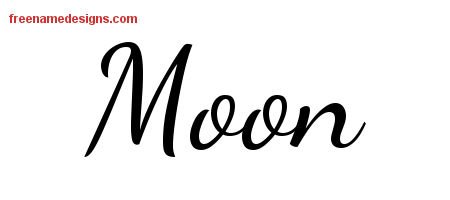 Lively Script Name Tattoo Designs Moon Free Printout - Free Name Designs