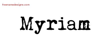Vintage Writer Name Tattoo Designs Myriam Free Lettering - Free Name ...